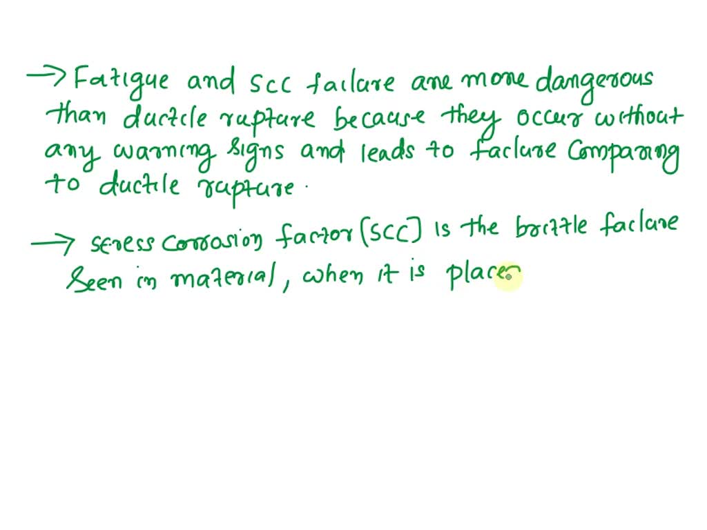 SOLVED: Explain why fatigue and SCC failures are much more dangerous ...