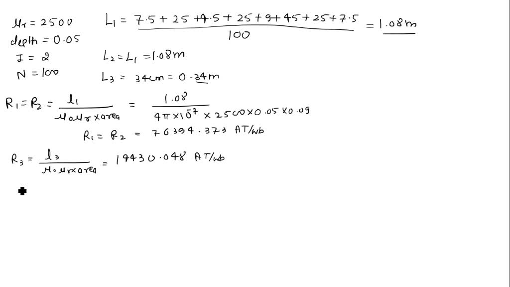 SOLVED: A magnetic core with an air gap is shown below. For a relative ...