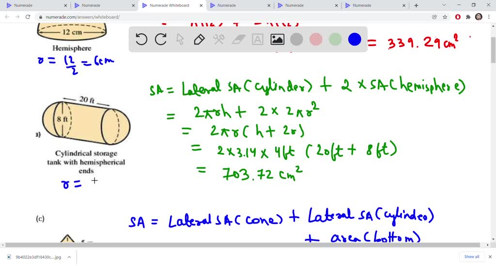 SOLVED: '2 25 Determine the surface area of the tank, which consists of ...