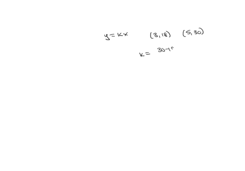What is the constant of variation, k, of the line y=kx...