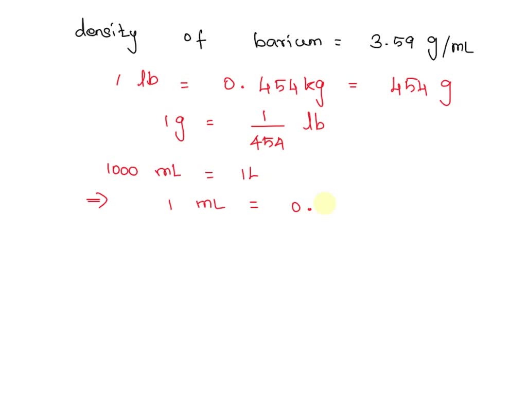 SOLVED: Chem 1305: Convert Units Using Density Use the density of ...