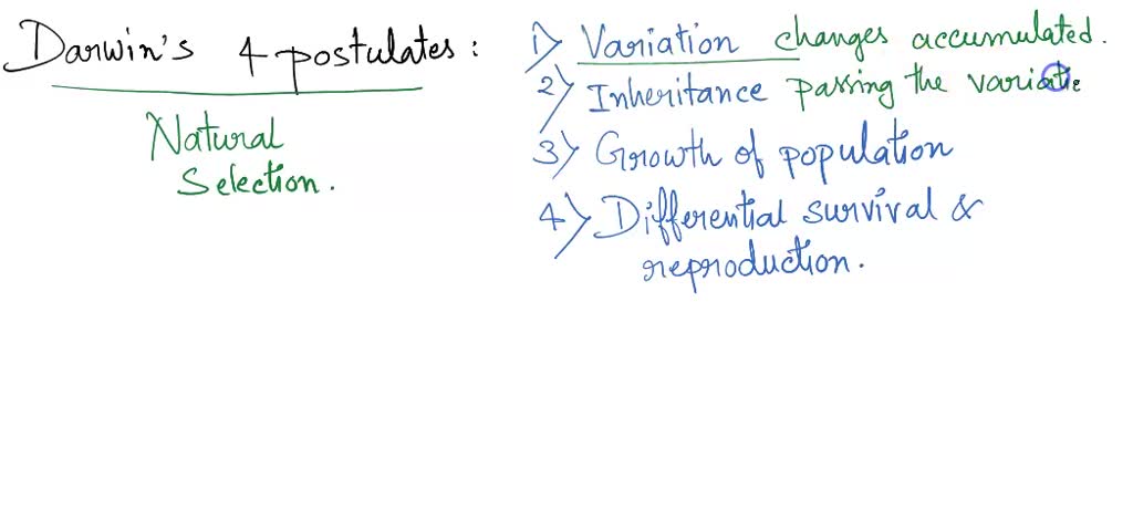 SOLVED: Explain in detail Darwin's postulates about his mechanism for ...