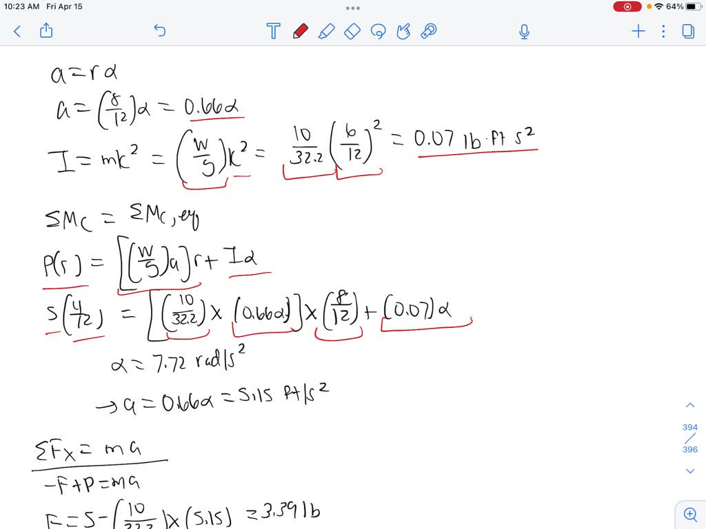 SOLVED: A drum of 4 -in. radius is attached to a disk of 8 -in. radius. The disk and drum have a ...