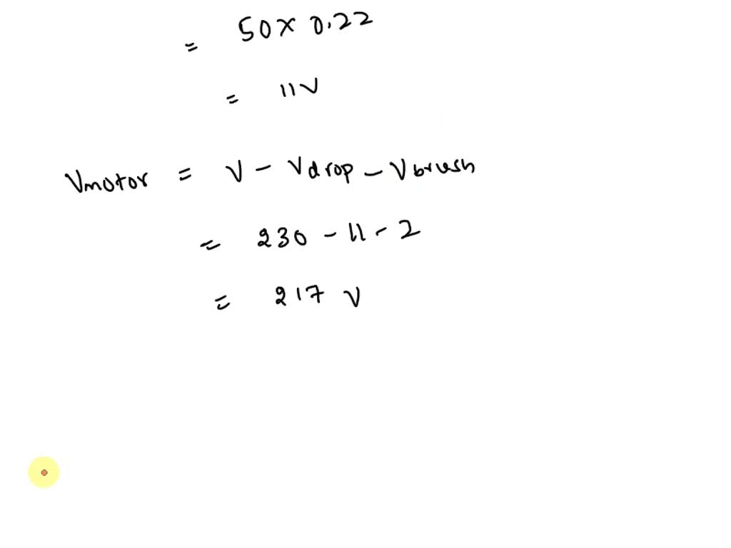 SOLVED: A d.c. series motor on full-load takes 50 A from 230 V d.c. mains. The total resistance ...