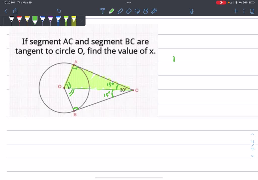 SOLVED: 'Please help and leave explanation 1 tangent to circle 0, find the value ofx If segment ...