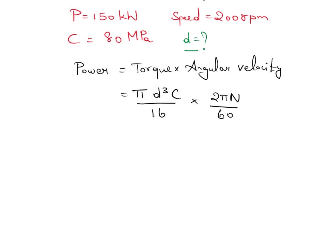 SOLVED: an engine delivers 200 hp to a solid 1.5 inch diameter shaft ...