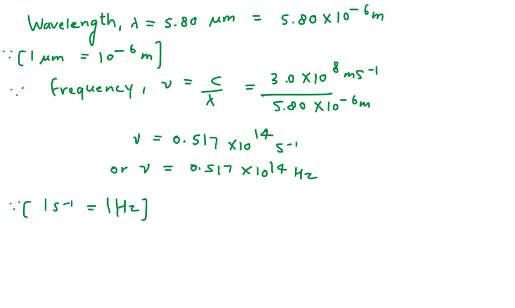 SOLVED: If a compound absorbs infrared light with a wavelength of 5.80 ...
