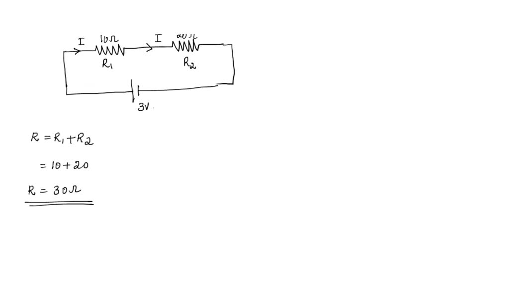 SOLVED: Calculate the current flowing in the cuircuit and potential difference across 10 ohm ...