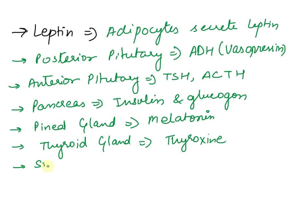 Solved Match The Hormone To The Secondary Endocrine Structures That Secrete Them Each
