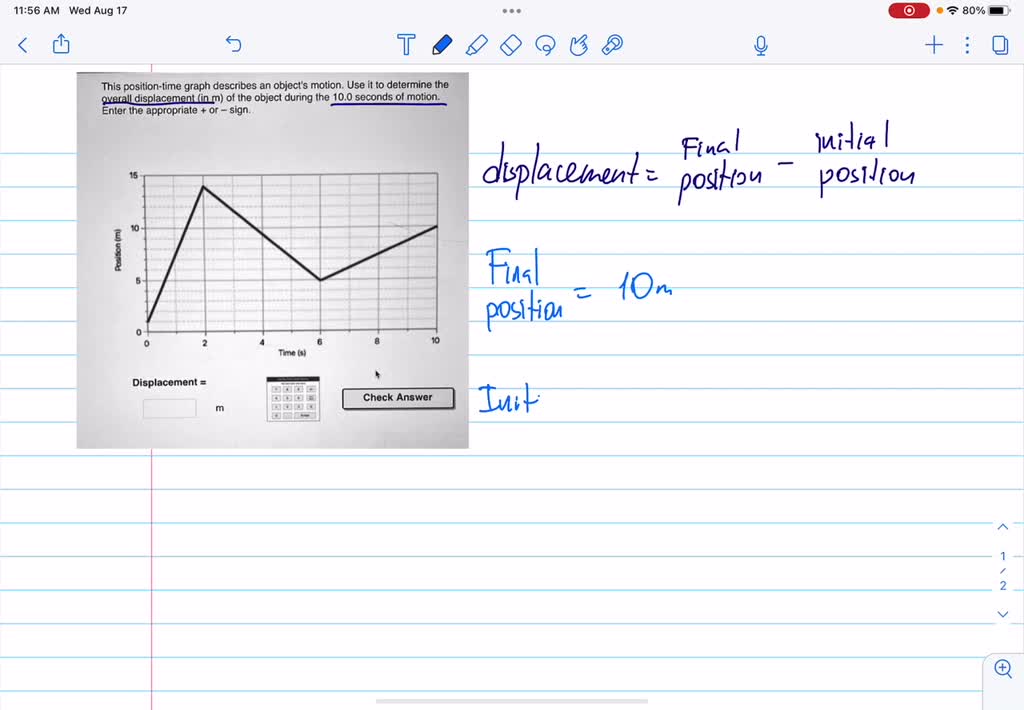 SOLVED: This position-time graph describes an object's motion. Use it ...