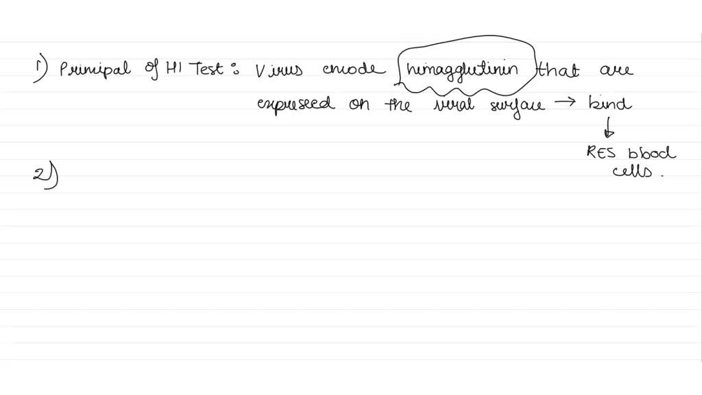 SOLVED: Questions: 1. What is the principle behind haemagglutination ...