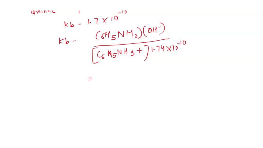 SOLVED: A buffered solution containing dissolved aniline, C6H5NH2, and ...