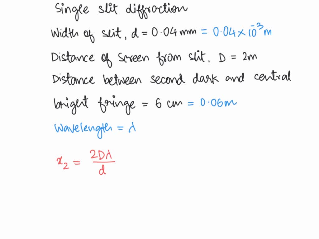 SOLVED: Example 4, single slit diffraction A laser light passes through ...