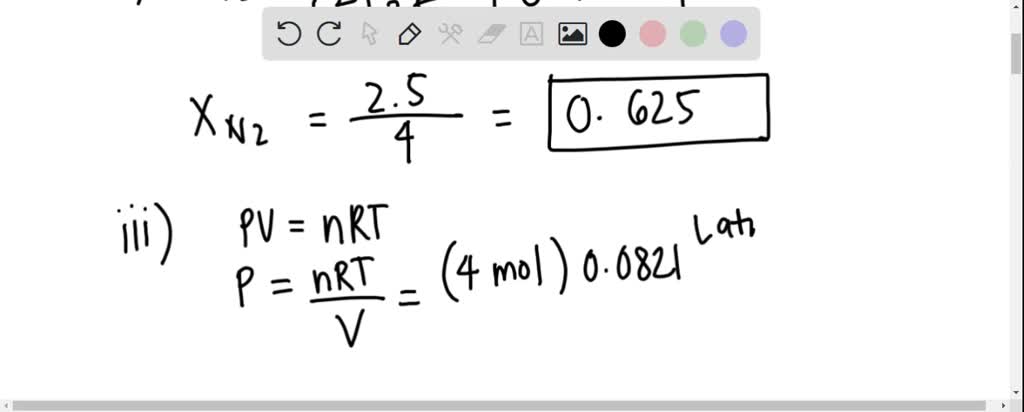 SOLVED: A vessel of volume 22.4 dm3 contains 2.0 mol H2(g) and 1.0 mol N2(g) at 273.15 K ...