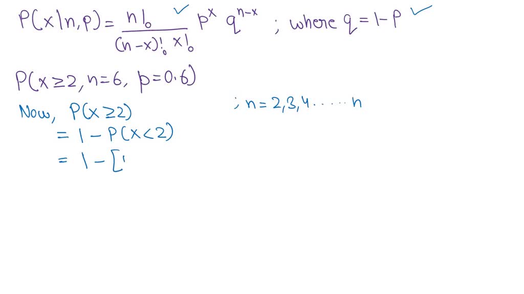 SOLVED: Calculate the following binomial probability by either using one of the binomial ...