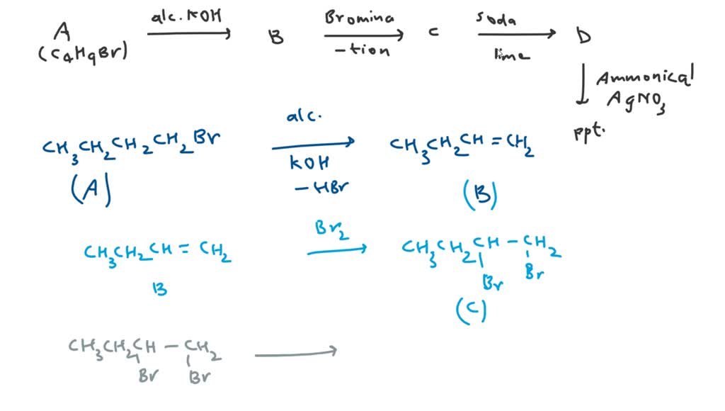 C4h9br Reacts With Alcoholic Koh