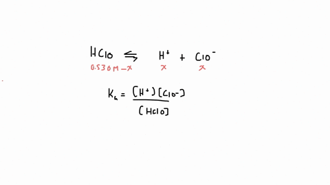 What is the ph of a 0455 m solution of hypochlorous acid ka...