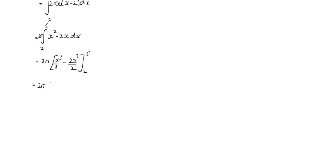 SOLVED: Consider the region between the graph of f(x) = x - 2 and the x ...