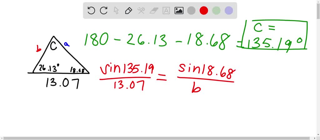 SOLVED: Determine the remaining sides and angles of the triangle ABC SOLVED: Determine the remaining sides and angles of the triangle ABC