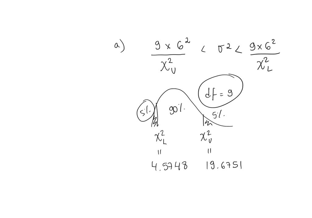 SOLVED: A sample of 10 items provides a sample standard deviation of 6 ... SOLVED: A sample of 10 items provides a sample standard deviation of 6 ...