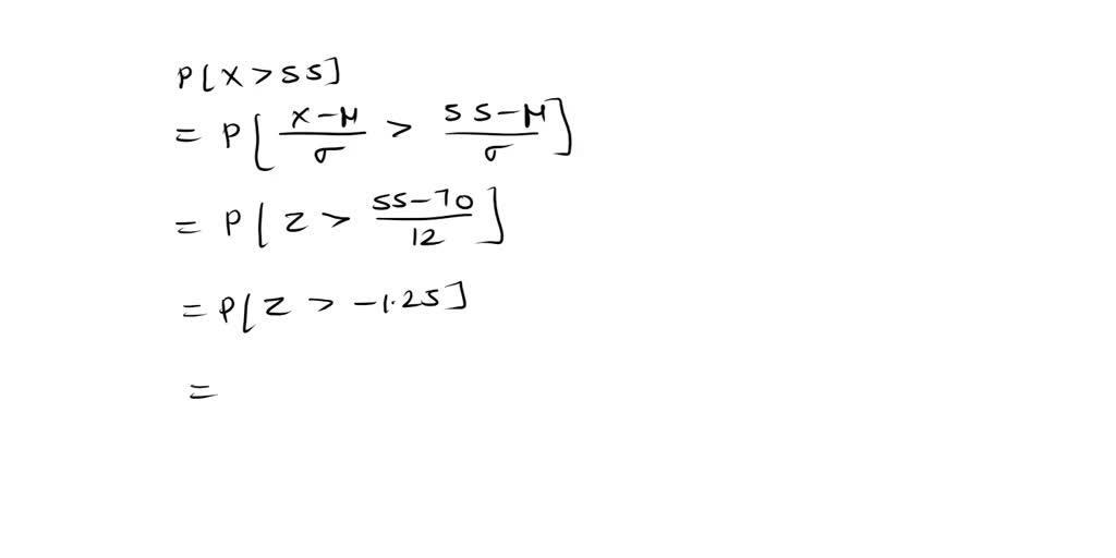 Solved A Normal Distribution Has A Mean Of M 70 With S 12 If One Score Is Randomly