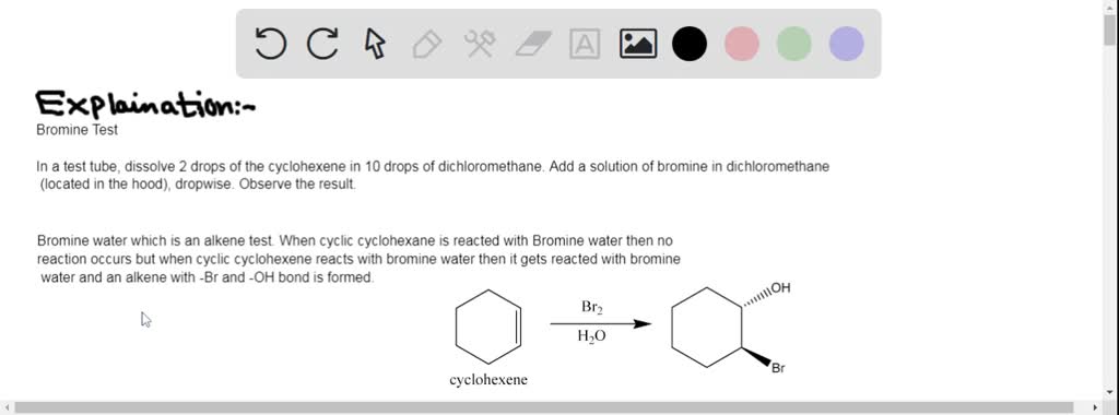 SOLVED: What is happening when cyclohexane, cyclohexene, toluene, and ethyl alcohol are ...