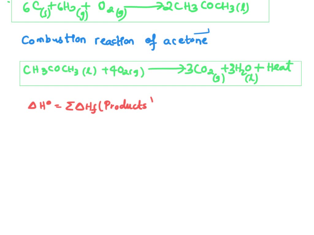 SOLVED: The formula for acetone is CH3COCH3. Write the formation ...