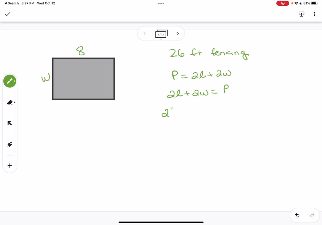 SOLVED: rectangular park is 105 meters long and 60 meters wide. Give the length and width of ...
