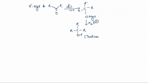 SOLVED: The reaction of excess Grignard reagent with ethyl formate ...