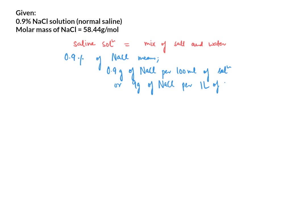 SOLVED Calculate The Molarity Of NaCl The Solution Show Your Work SOLVED Calculate The Molarity Of NaCl The Solution Show Your Work