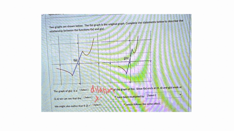 Question 1 8 pts Two graphs are shown below. The f(x) graph...