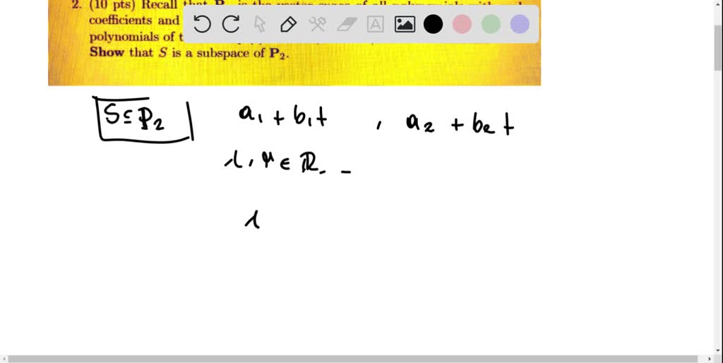 Solved Determine Whether Each Given Set S Is A Subspace Of The Given