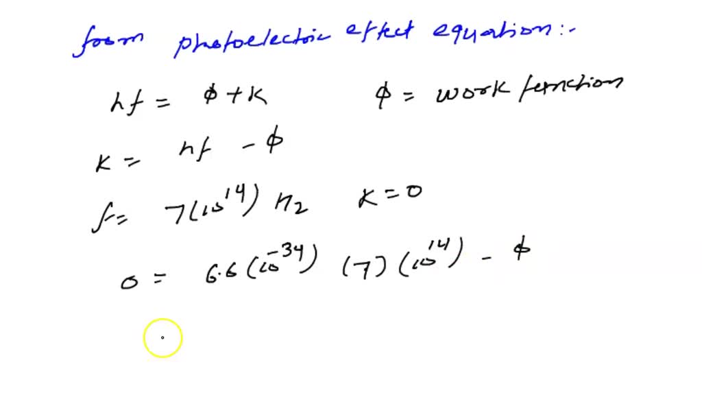 SOLVED: photoelectric effect: how to solve for work function and planck's constant of a graph ...