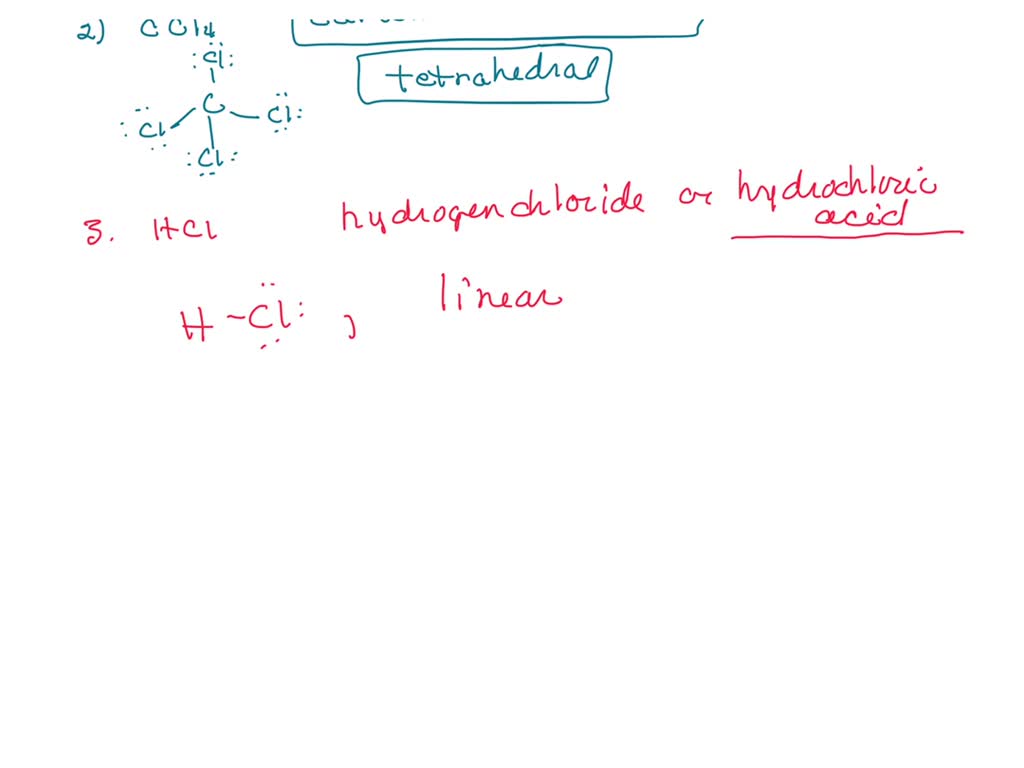 SOLVED: give me compound names and the shape of each substance SO2 CCl4 ...