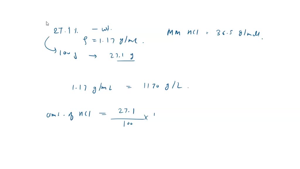 SOLVED: Question 10 (1 point) Calculate the pH of concentrated ...