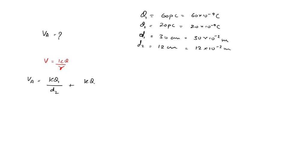 SOLVED: Two point charges Q1 60.0 pC and Q2 = 20.0 pC are separated by ...