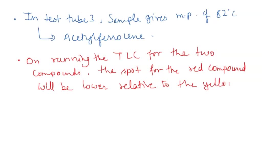 SOLVED: 1. Describe the TLC results on the samples in test tubes 2 and ...