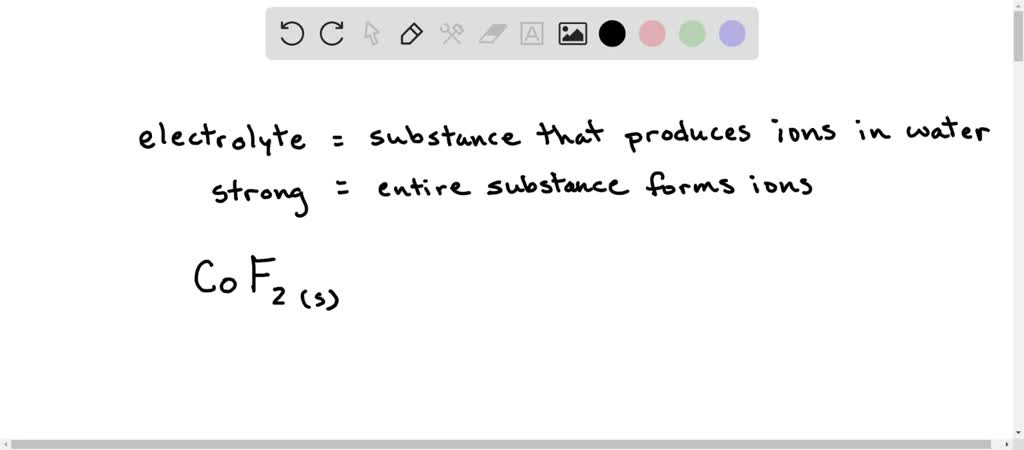 SOLVED: The compound cobalt(II) fluoride is a strong electrolyte. Write ...