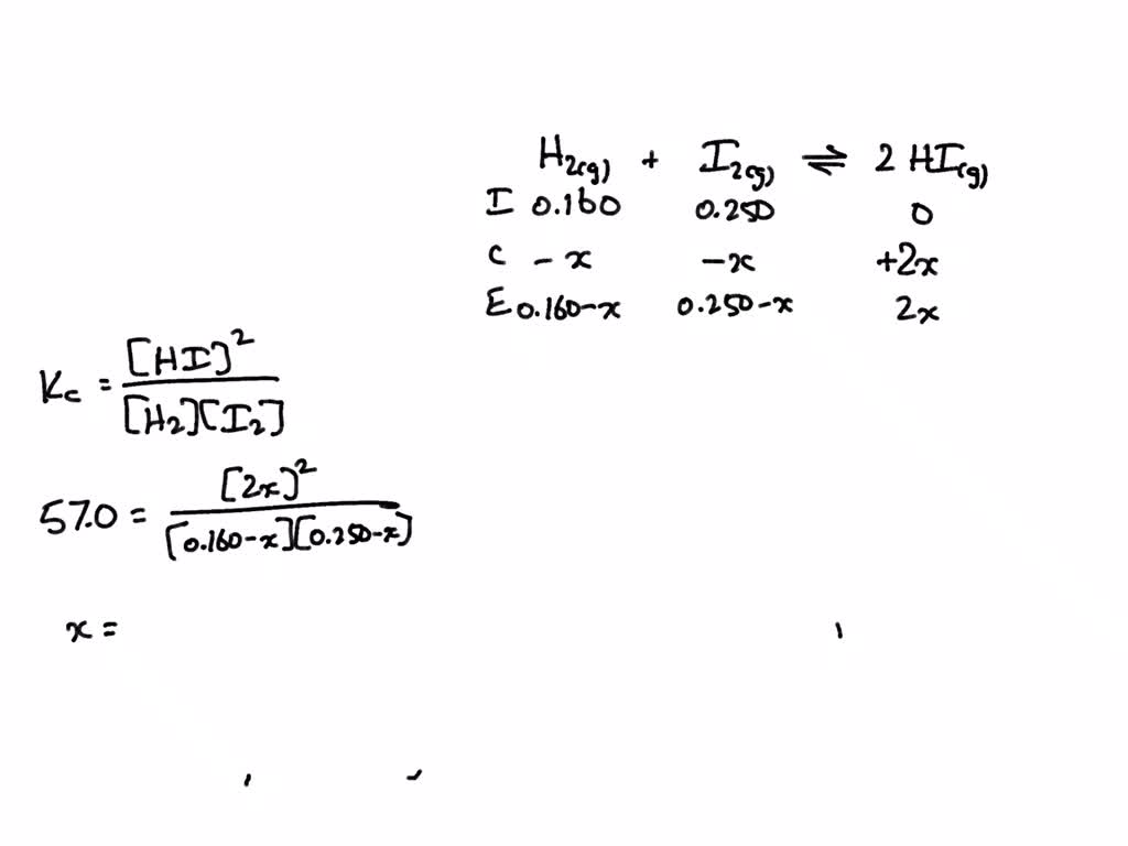 SOLVED: Calculate the equilibrium concentrations of H2, I2, and HI at ...