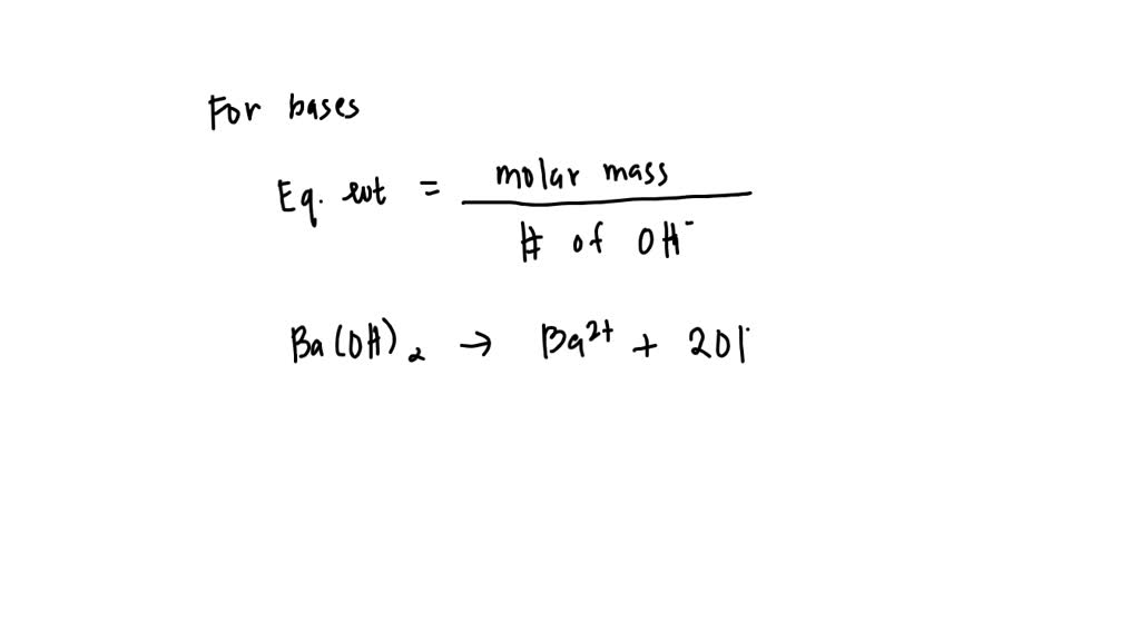SOLVED: For the following reaction: Calculate the number of equivalents ...