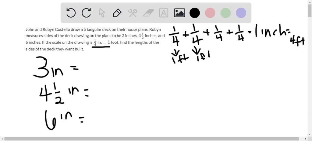 SOLVED: John and Robyn Costello draw a triangular deck on their house ...
