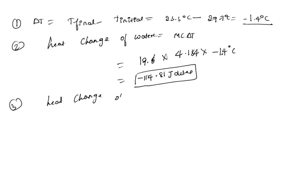 SOLVED: Enthalpy (Heat) of Solution for the Dissolution of a Salt: Name of Salt: Ammonium ...