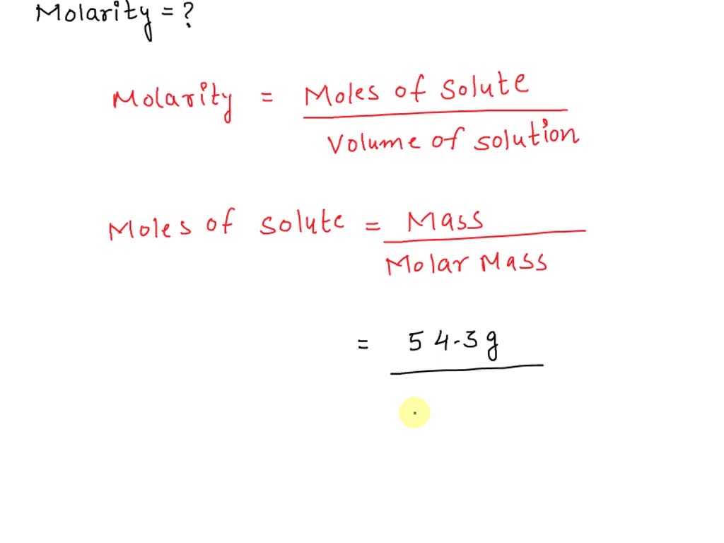 SOLVED: What is the molarity of a solution prepared by dissolving 54.3 g of Ca(NO3)2 into 355 mL ...