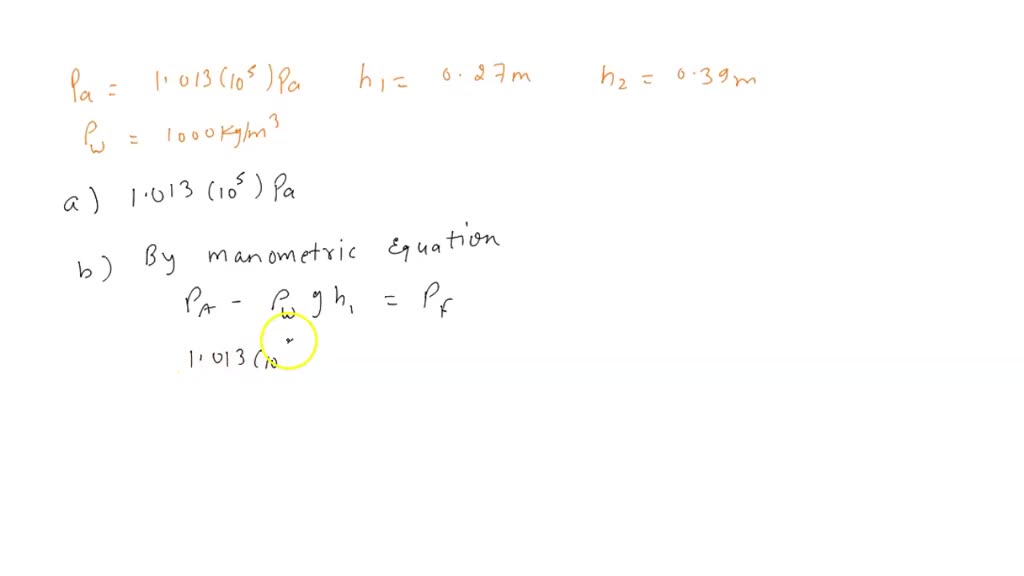 SOLVED: Pressure varies with depth - U-shaped Tube The figure shows a U ...