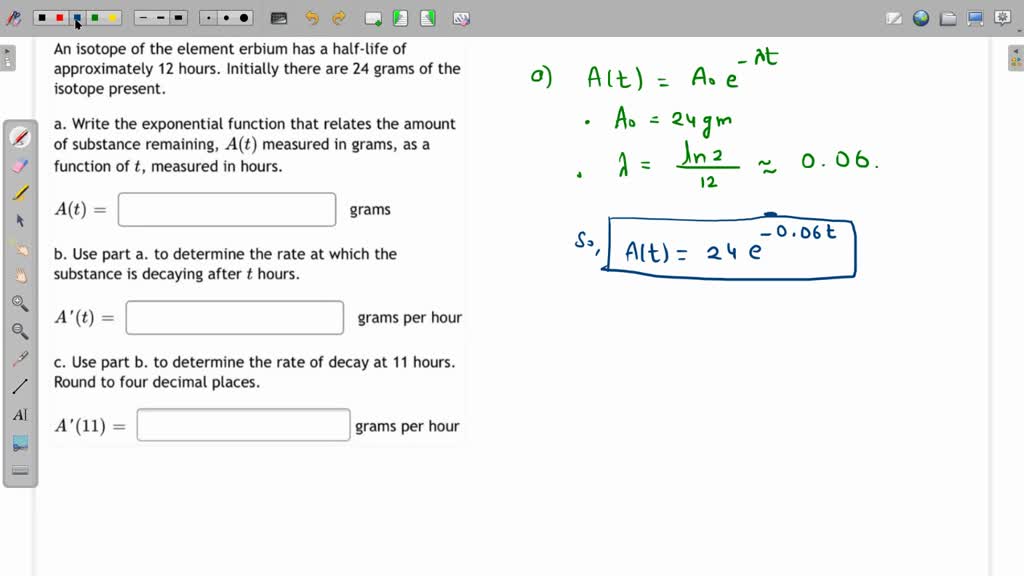 SOLVED An Isotope Of The Element Erbium Has A Half life Of