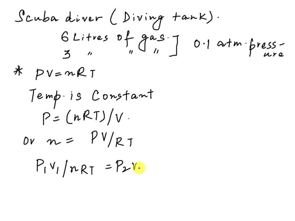 SOLVED: a scuba diver needs a diving tank in order tp provide breathing ...