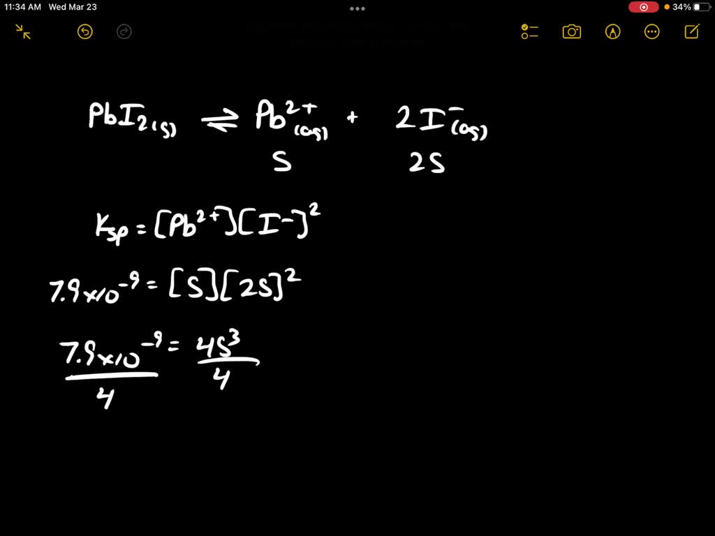 SOLVED: What are the molar concentrations of ions in solution when ...