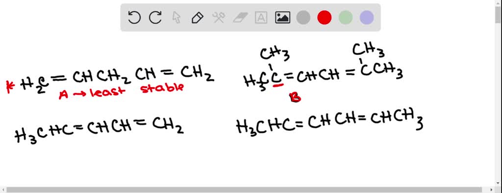 SOLVED: Consider the following dienes. Rank them from most stable to ...