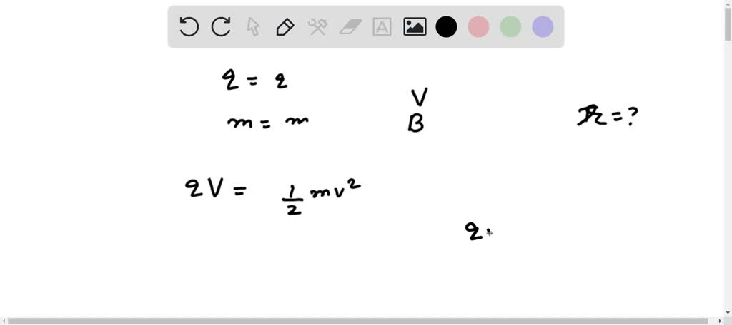 SOLVED: A particle of charge q and mass m is accelerated from rest through a potential ...