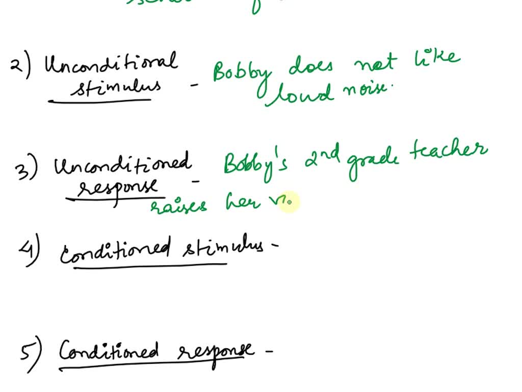 SOLVED: Part 1: In the following example of classical conditioning ...